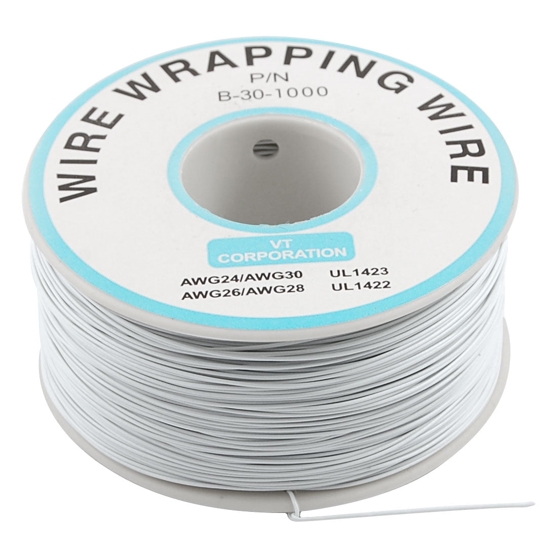 305M White Coated Tin Plated Copper Wire Wire-Wrapping 30AWG Cable Roll ...