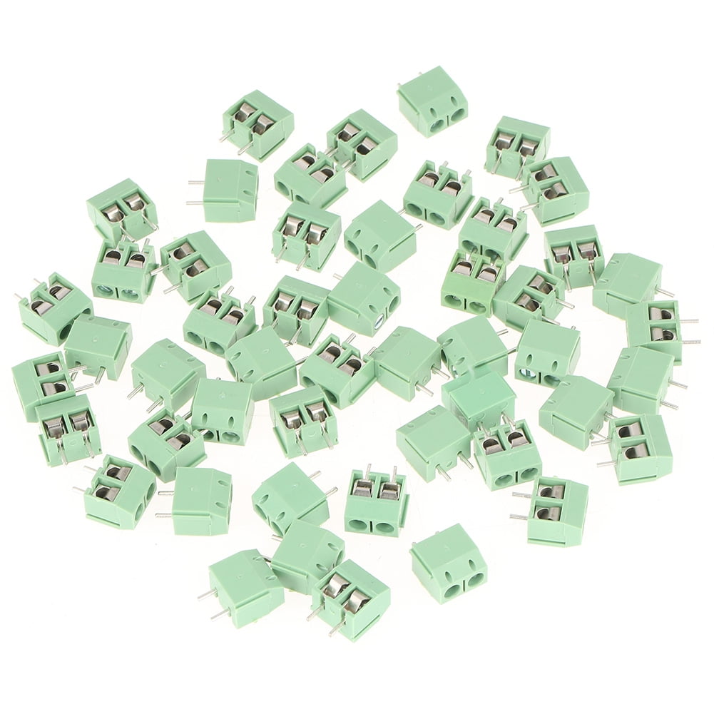 PCB Terminal Block Connector, 2 Pin, 5mm Pitch, Green, Universal ...