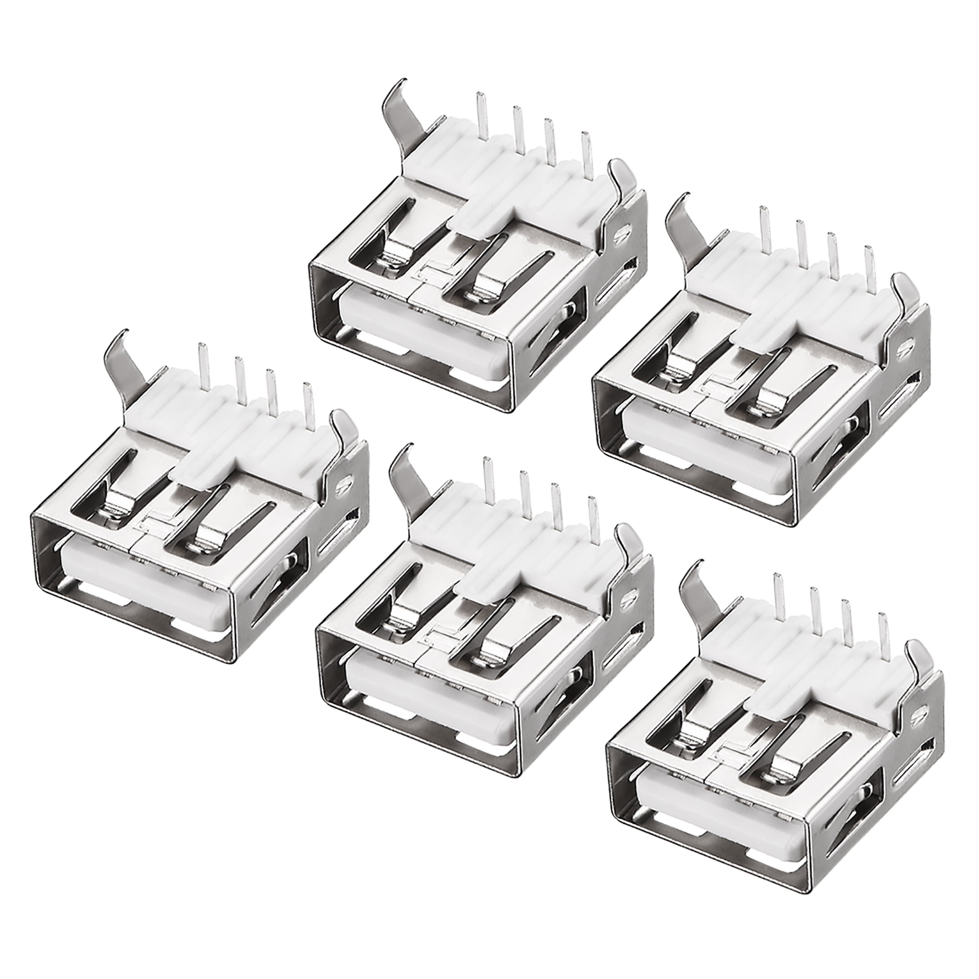 PCB USB Connector 2.0 Type-A Female Jack 90 Degree Soldering Bend Foot ...