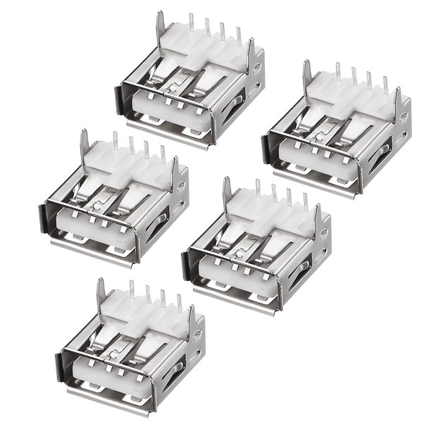 PCB USB Connector Type-A Female Jack 4 Pin 90 Degree Straight Angle ...