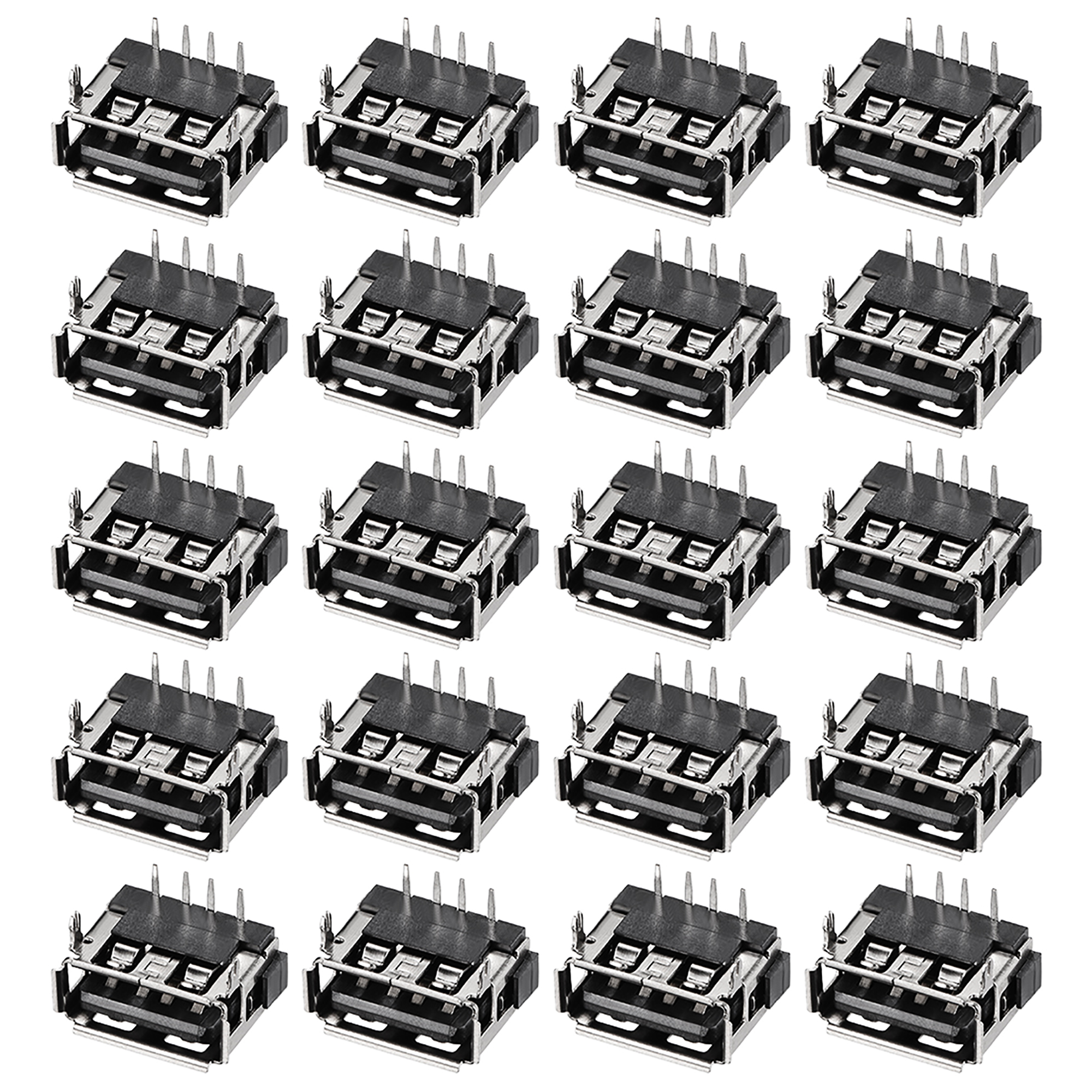 PCB USB Connector Type-A Female Jack Short Body Straight Insert 20Pcs ...