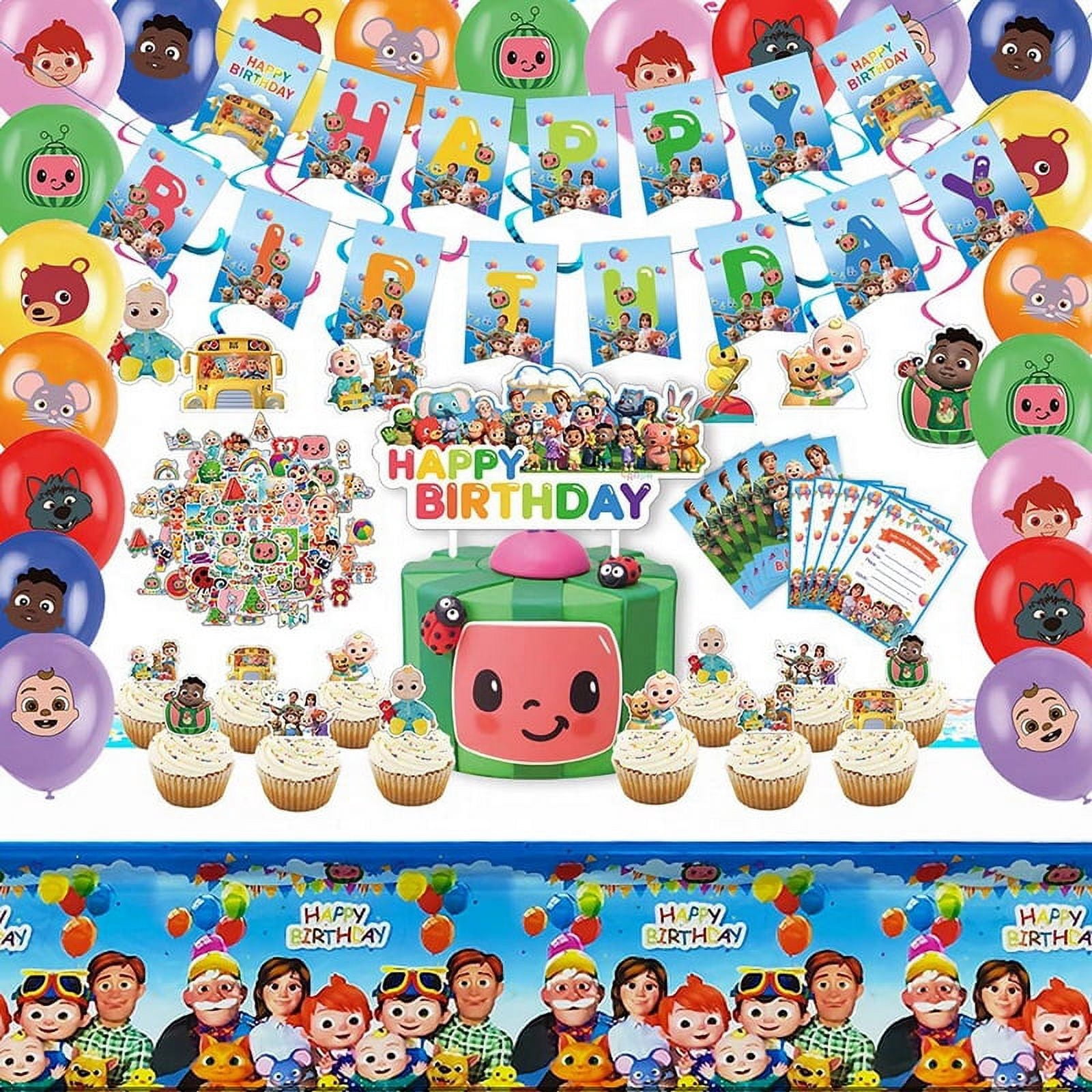 PCC Themed Kids Birthday Party Decor Kit: Banner, Balloons, Tablecloth ...