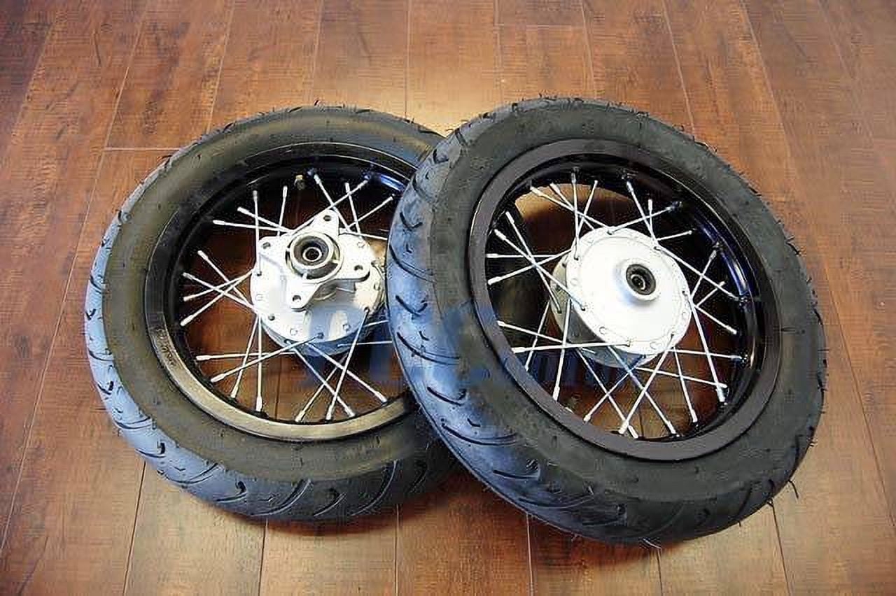 PCC MOTOR 12" DRUM BRAKE FRONT REAR WHEEL SET W/ MOTARD TIRE XR50 CRF50 ...