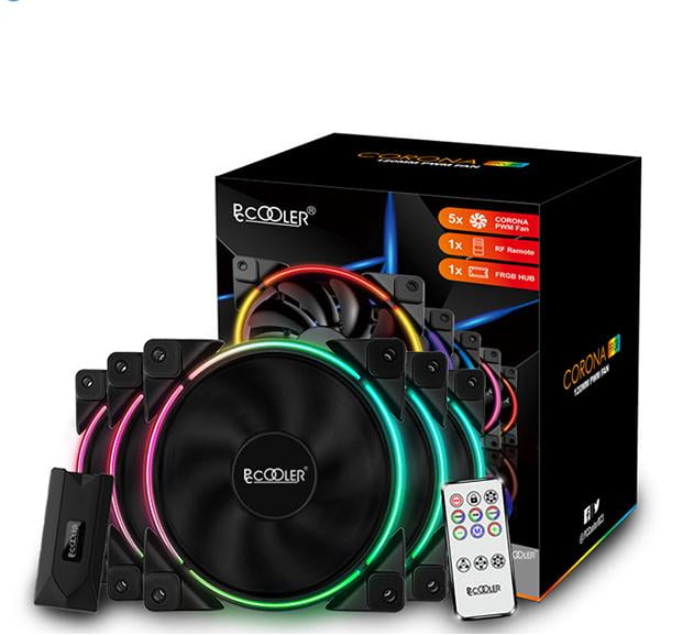 PCCOOLER CORONA 5-IN-1 FRGB KIT Cooling Fans KIT with Controller ...