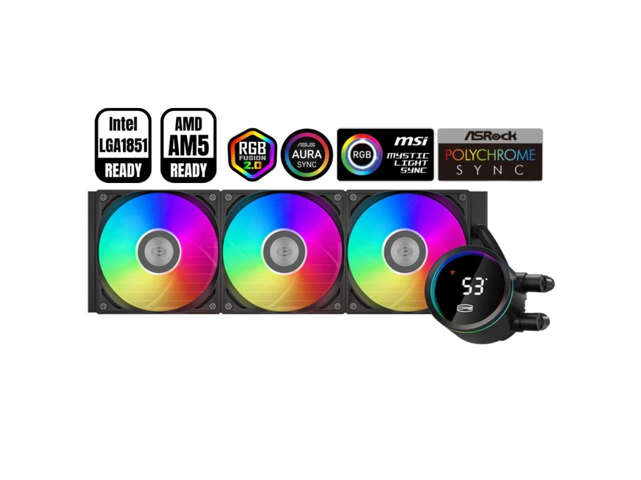 PCCOOLER CPS DA360 Pro ARGB Digital BK AIO CPU Liquid Cooler, 270° Rotatable Digital Display ...