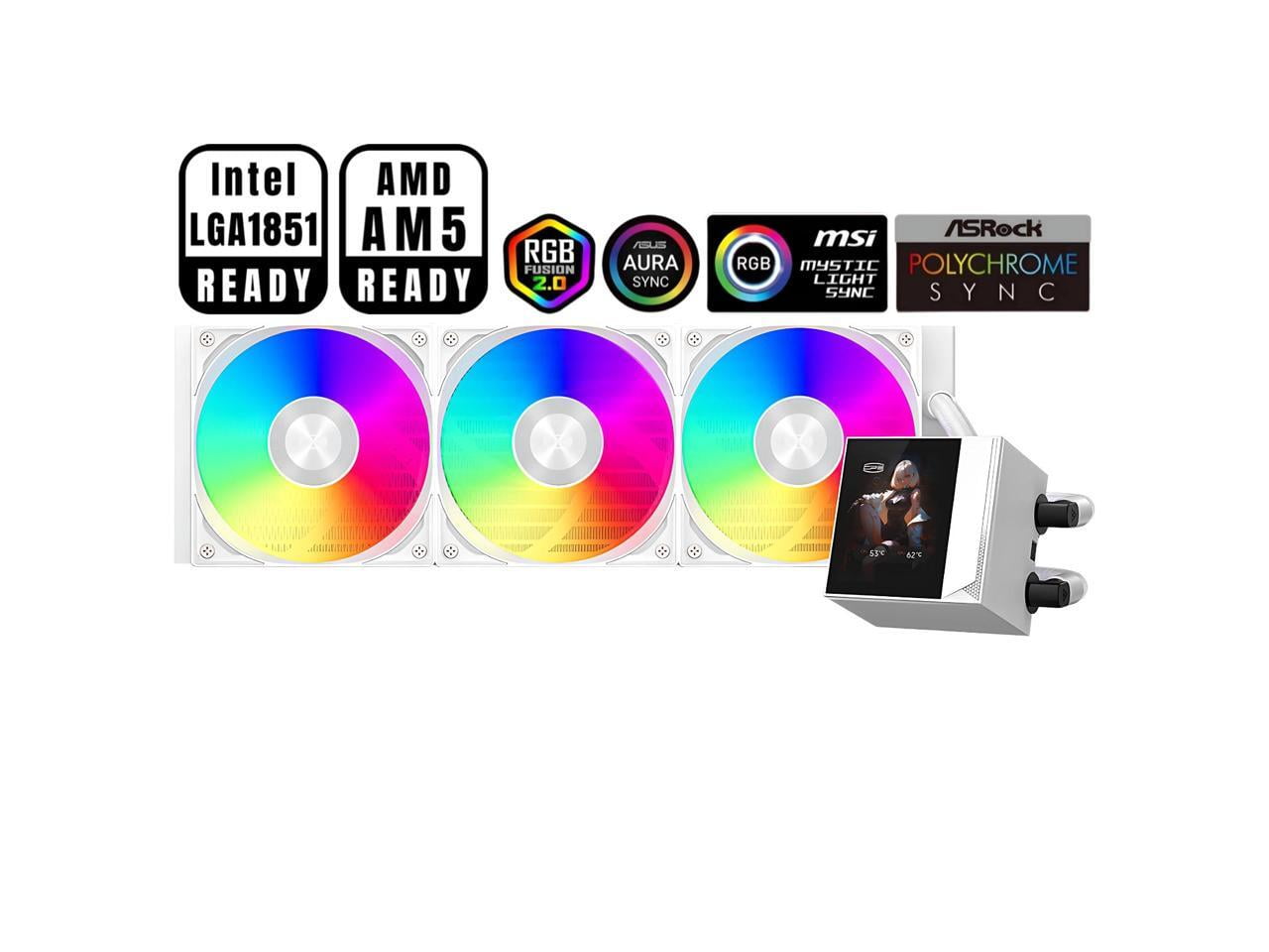 PCCOOLER CPS DC360 Pro ARGB Display AIO CPU Liquid Cooler, 360mm Radiator, 310W TDP ...