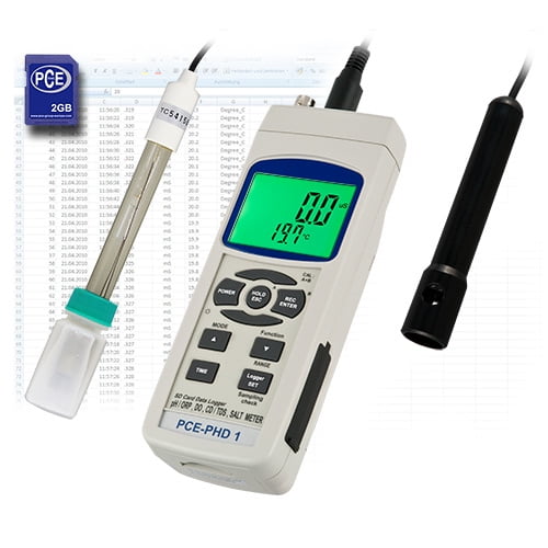PCE Instruments pH-Meter PCE-PHD 1 - measures conductivity, oxygen and ...