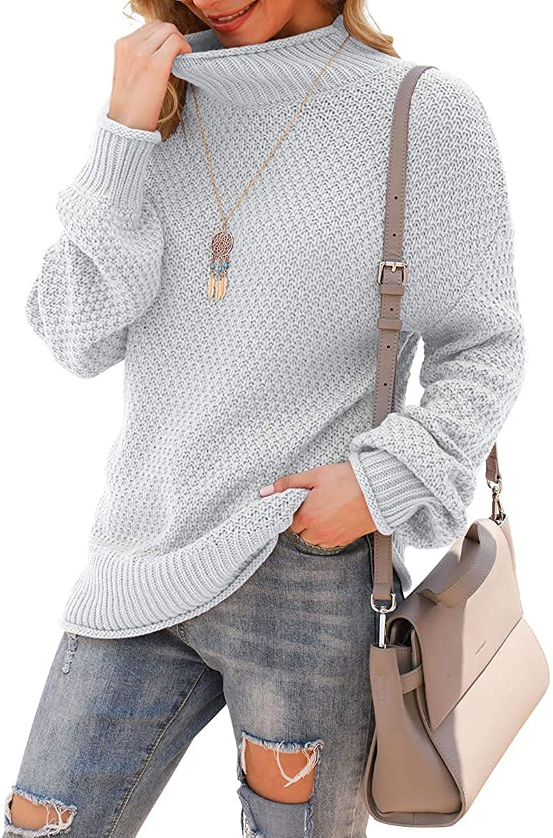 Pceaiih Womens Turtleneck Oversized Sweaters Batwing Long Sleeve