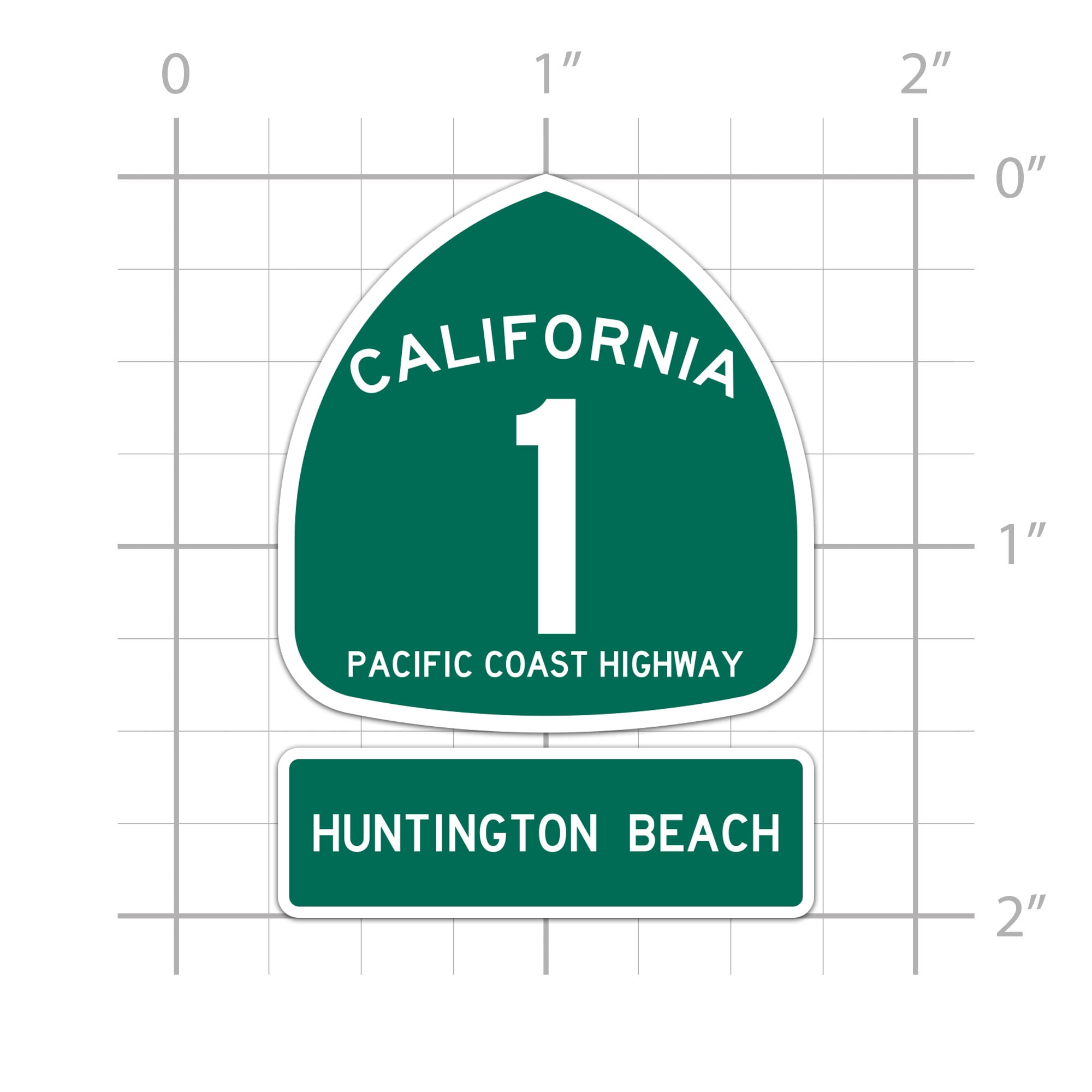 PCH 1 Huntington Beach Sign Sticker for water bottle phone tumbler hard ...