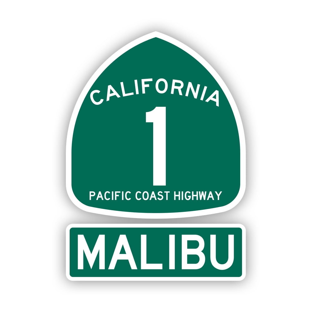 PCH 1 Malibu Sign Sticker Decal - Self Adhesive Vinyl - Weatherproof ...