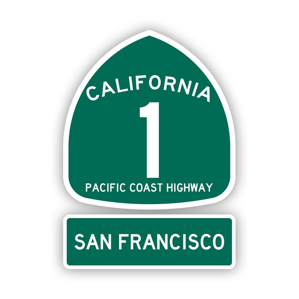 PCH 1 San Francisco Sign Sticker Decal - Self Adhesive Vinyl ...