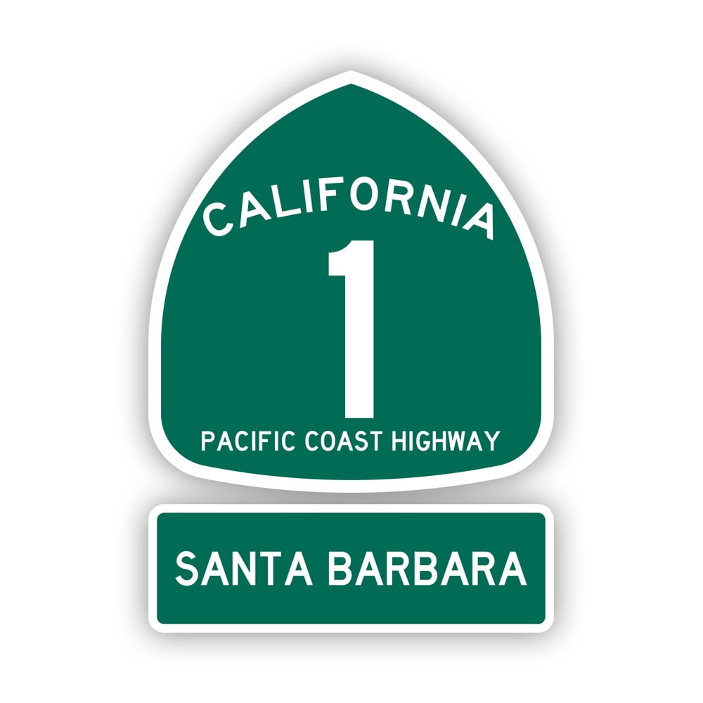 PCH 1 Santa Barbara Sign Sticker Decal - Self Adhesive Vinyl ...