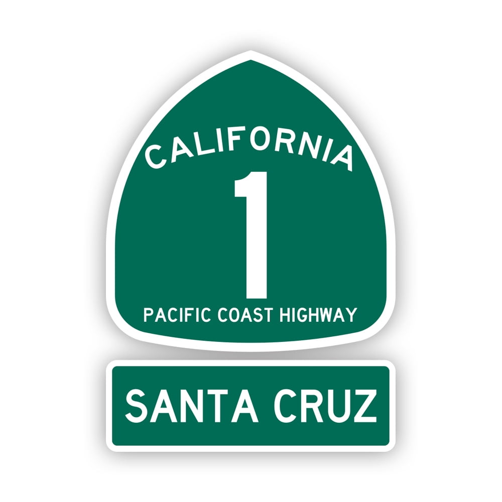 PCH 1 Santa Cruz Sign Sticker Decal - Self Adhesive Vinyl ...