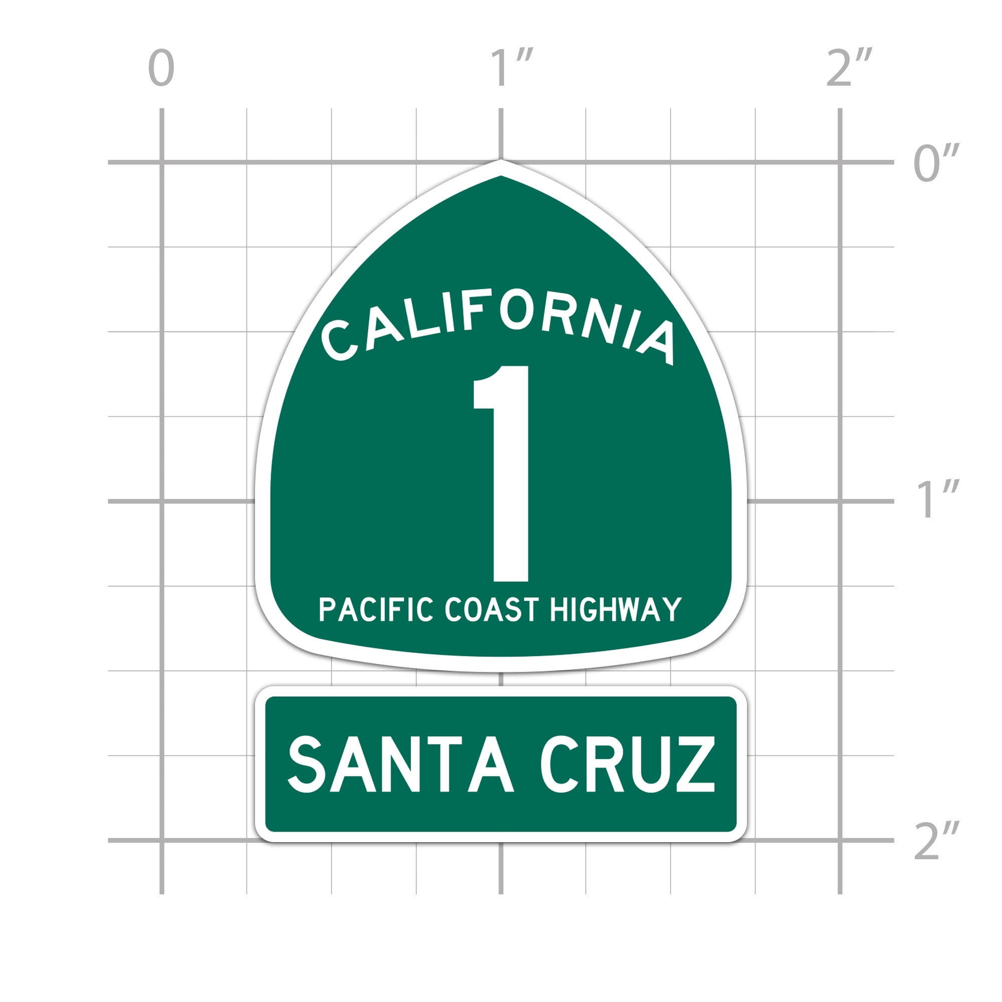 PCH 1 Santa Cruz Sign Sticker for water bottle phone tumbler hard ...