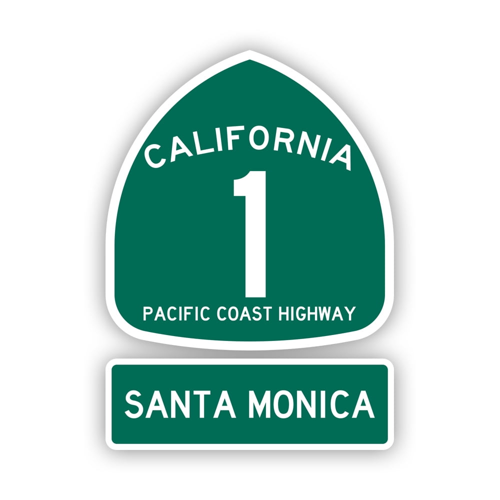 PCH 1 Santa Monica Sign Sticker Decal - Self Adhesive Vinyl ...