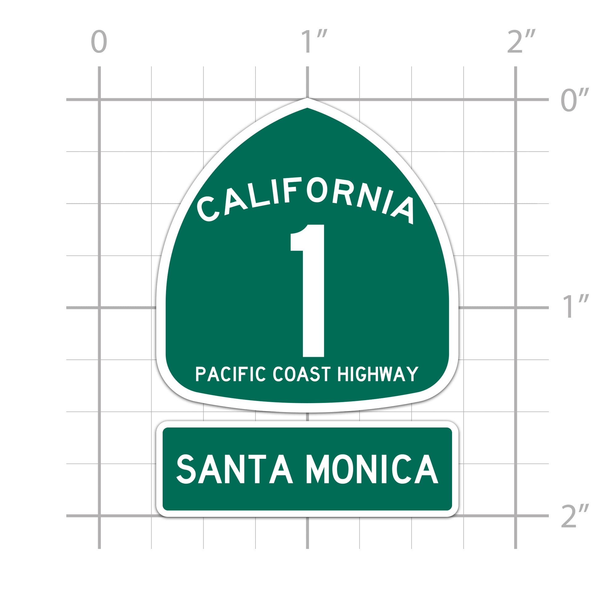 PCH 1 Santa Monica Sign Sticker for water bottle phone tumbler hard ...