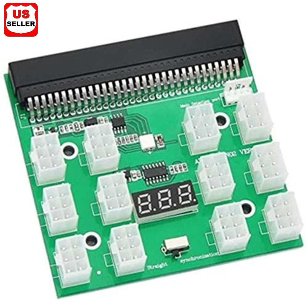 PCI-E 12V 64Pin to 12x 6Pin Power Supply Server Adapter Breakout Board ...