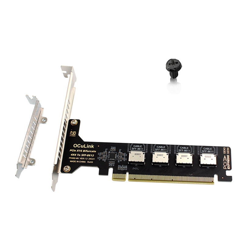 PCI-E 16X to Four U.2 SSD Kit SFF8611&8612 Oculink PCIe Solid State ...