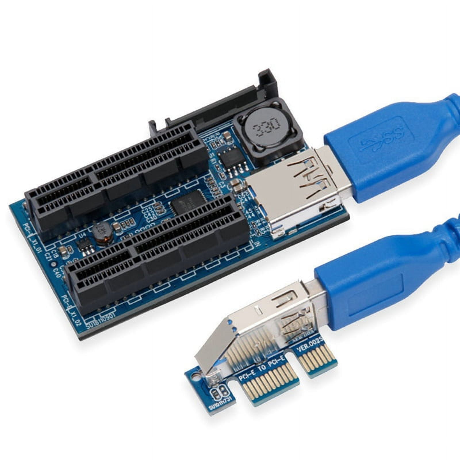 PCI-E 1X Extension Cable to Pcie Dual Port 4X Adapter Cable PCI-E ...