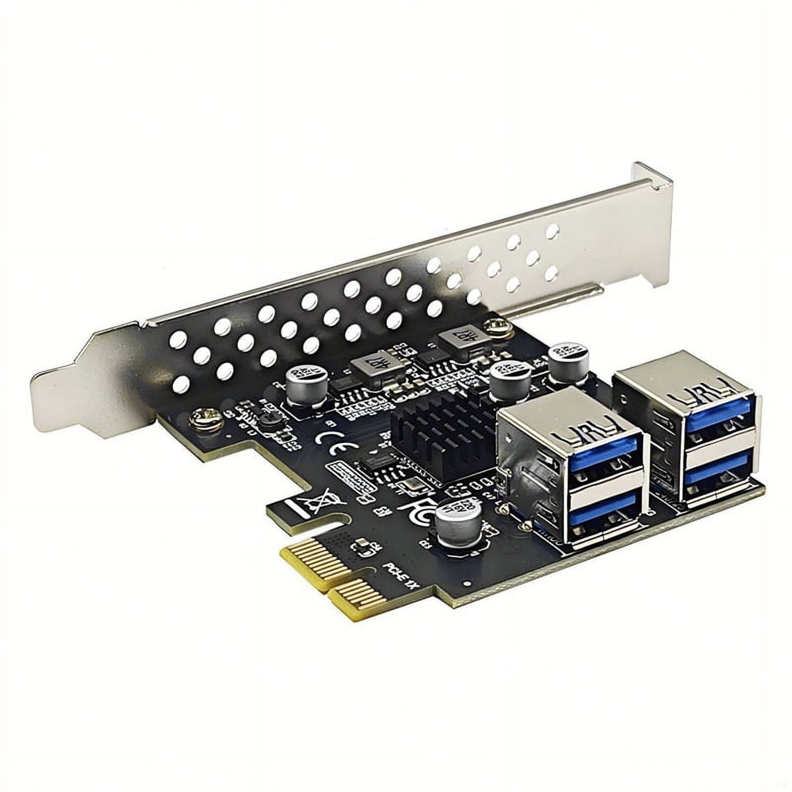 PCI-E 1X to 4 Port USB 3.0 Expansion Card USB3.2 GEN1 5Gbps PCI Express PCIe HUB Adapter ...