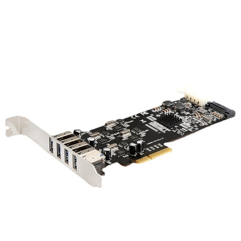 PCI-E 2.0 X4 USB3.0 Expansion Card Adapter 4 Ports USB 3.0 Hub Adapter ...