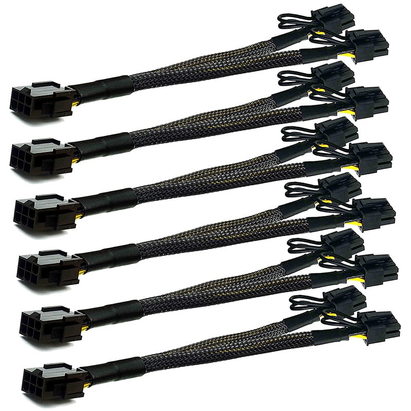 PCI-E 6 Pin to Dual PCIe 8 Pin (6+2) Image Card PCI Express Power Adapter GPU VGA Y-Splitter ...