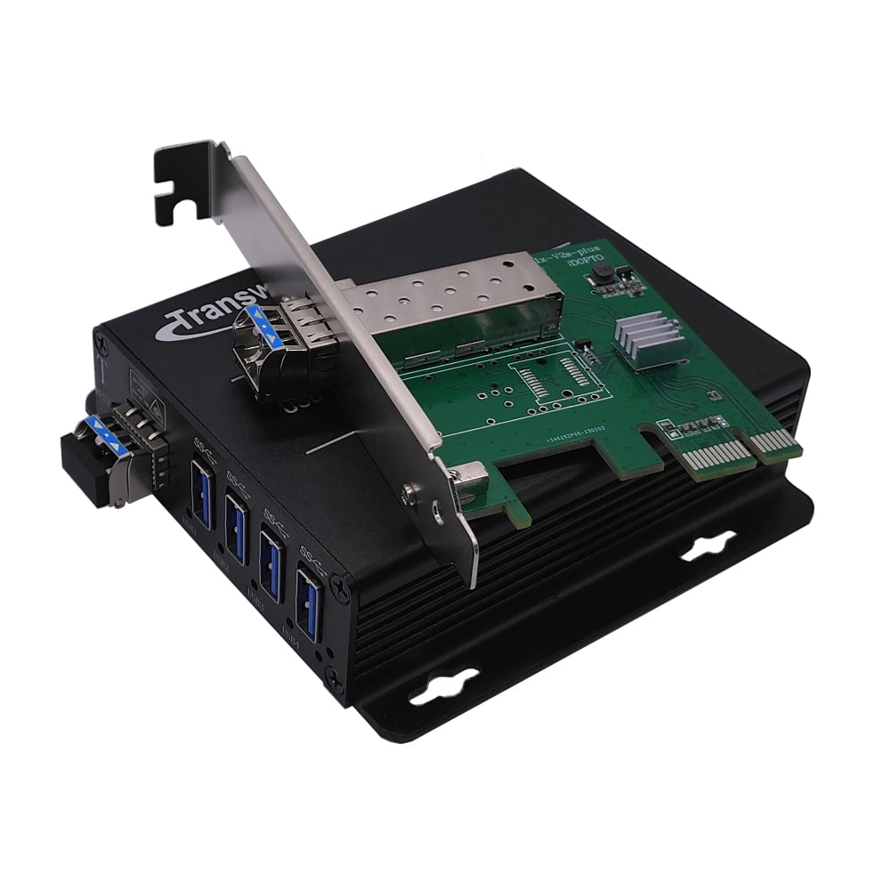 PCI-E Card to 4 Port USB 3.0 Hub over Fiber Optic Extender to Max 250 ...