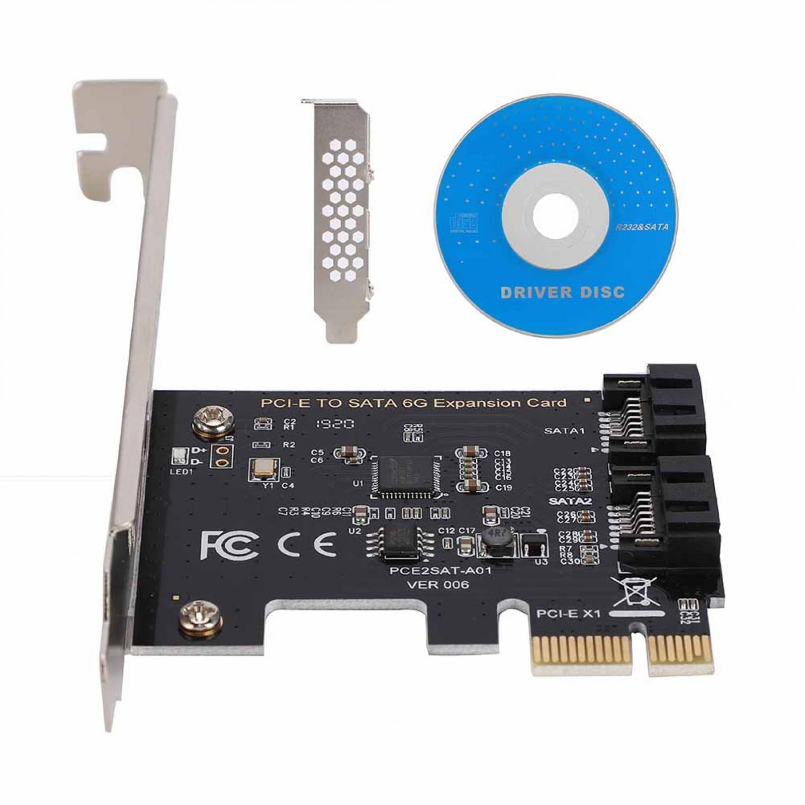 PCI‑E Cards PCI Express to SATA 3.0 2 Port SATA III 6Gbps Expansion ...