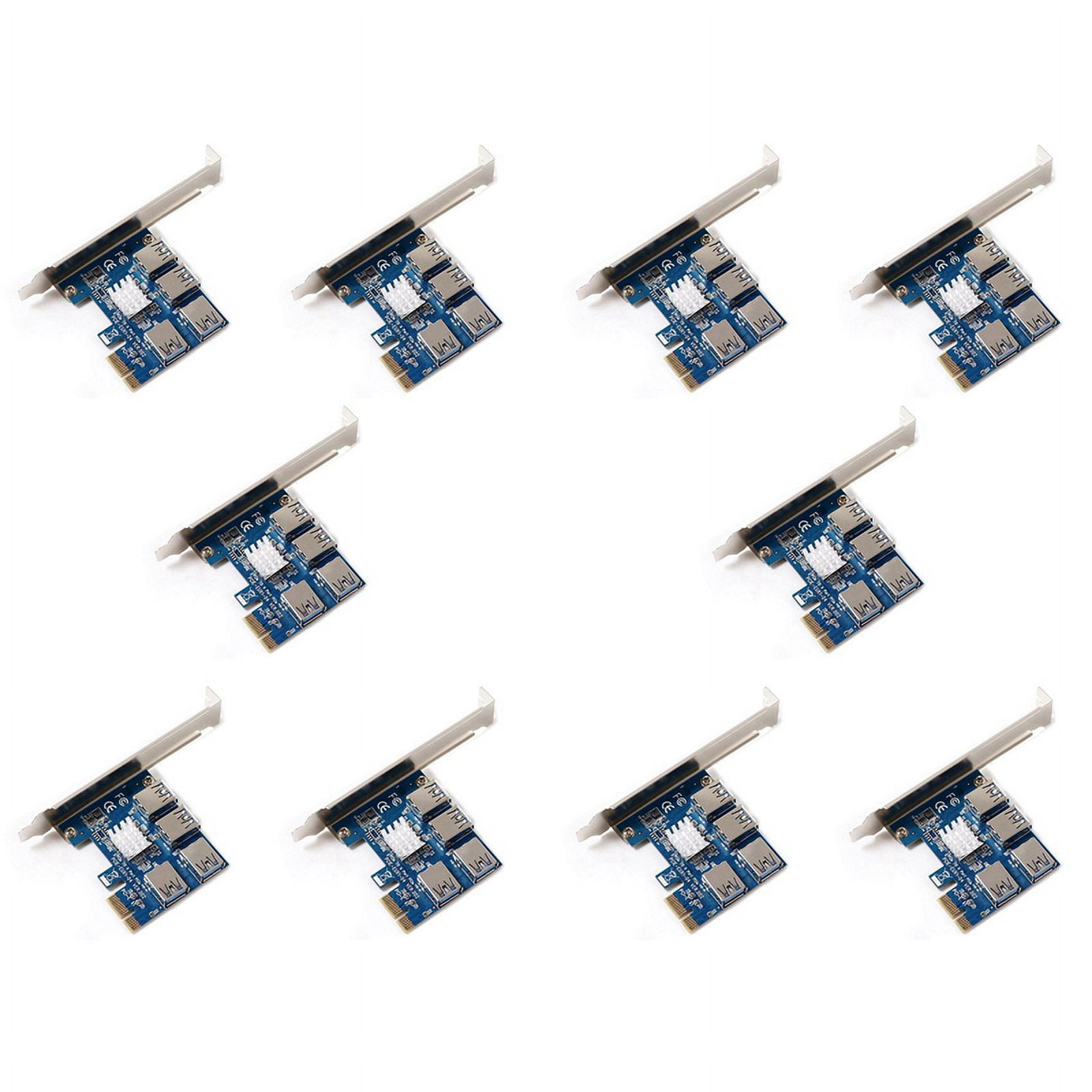 PCI-E Express Riser Card 1 to 4 USB 3.0 Slot Multiplier Hub Adapter ...