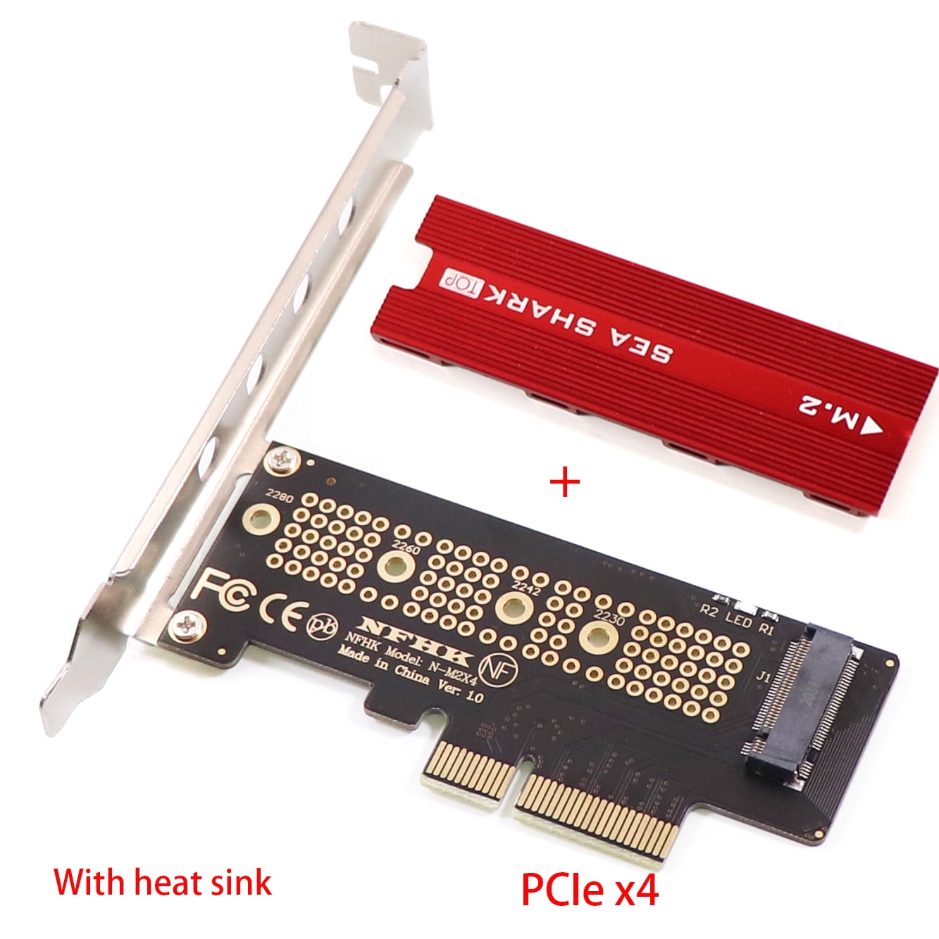 PCI-E PCI Express 3.0 X4 to NVMe M.2 M KEY NGFF SSD PCIE M2 Riser Card ...
