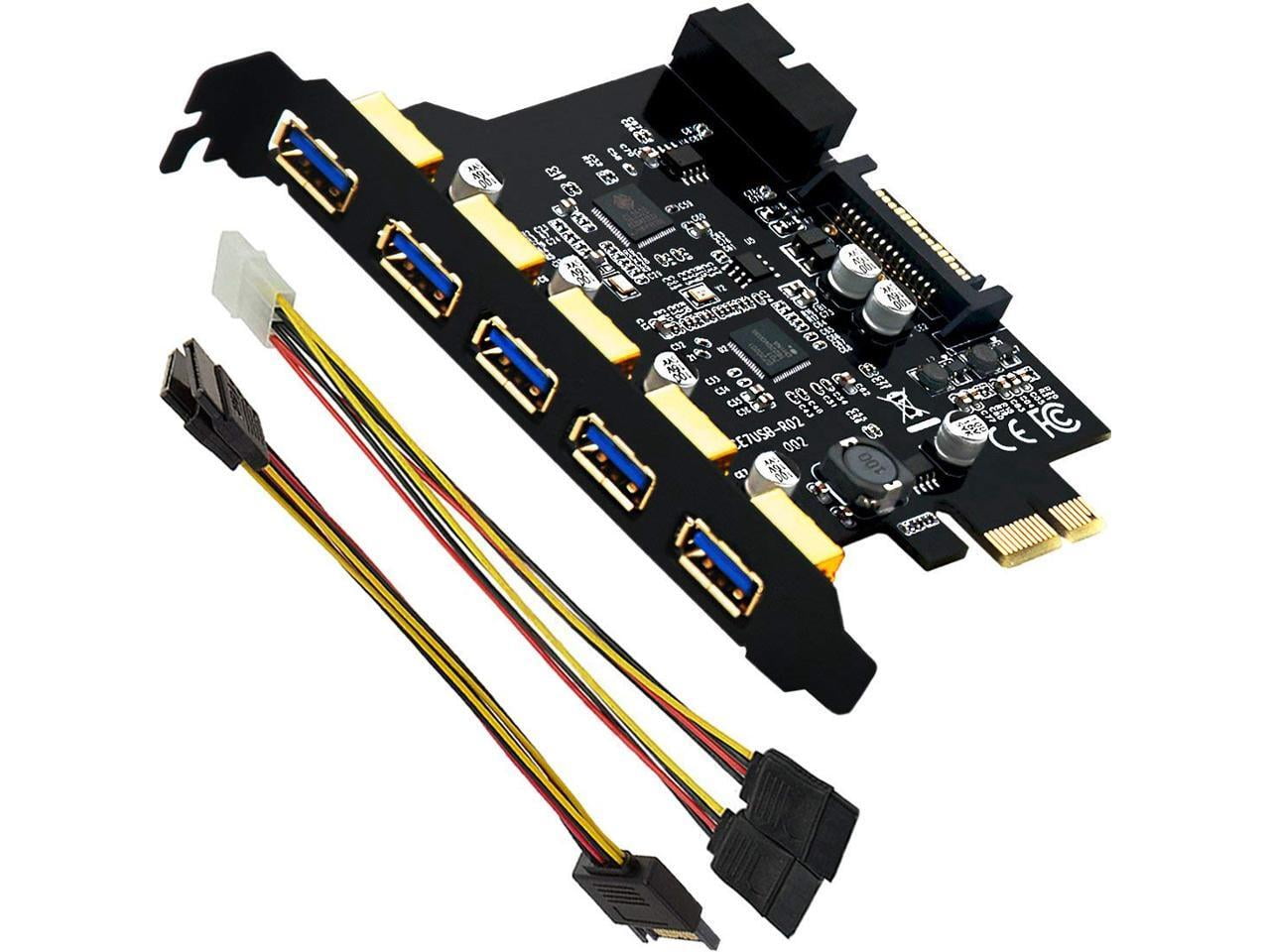 PCI-E to USB 3.0 5-Port PCI Express Expansion Card 15-Pin Power ...