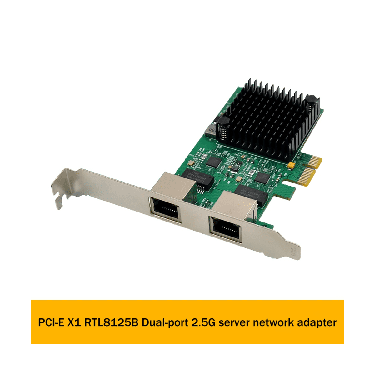PCI-E X1 2.5G Gigabit Server Network Card RTL8125B Dual-Port Ethernet ...