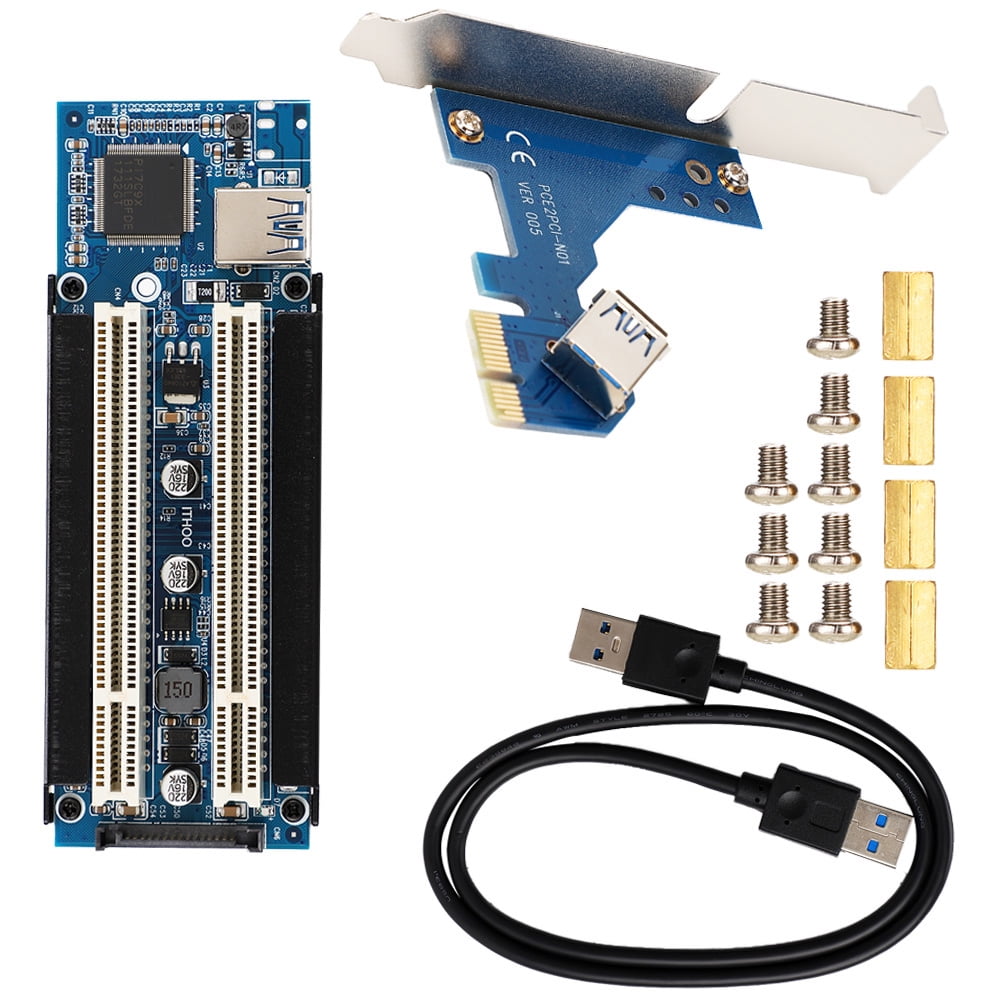 PCI-E to Dual PCI Riser Card Extension Adapter for WIN2000/XP/Vista/7/8 ...
