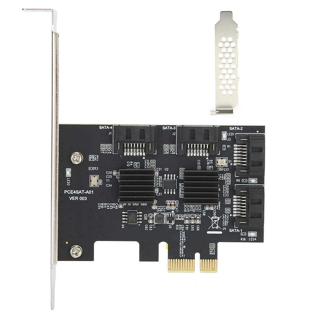 PCI E to SATA 3.0 Expansion Card 4 Port 6G Hard Drive Adapter Card with ...