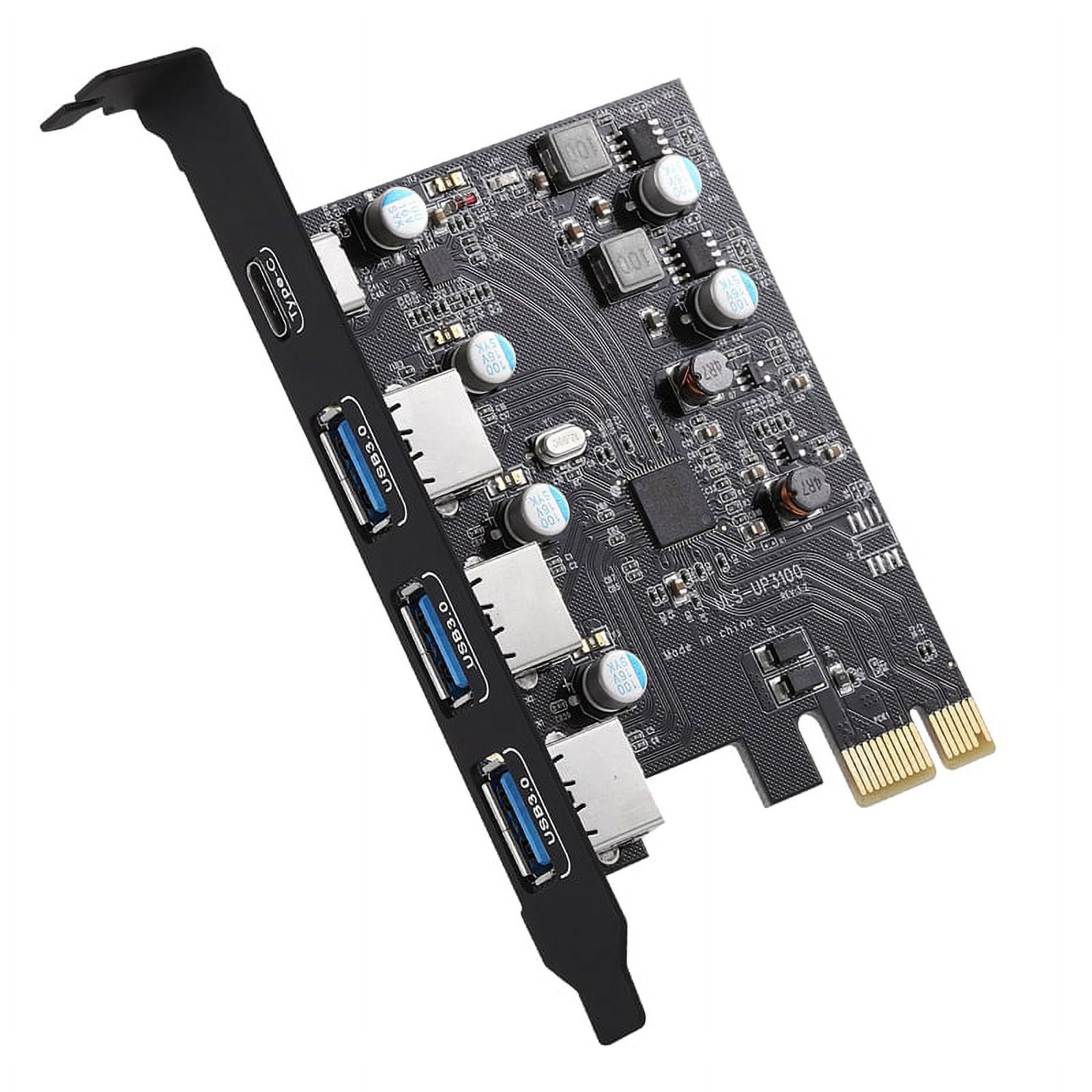 PCI-E to USB 3.0 Card Type C(1) A(3 ) Without Additional Power Supply ...
