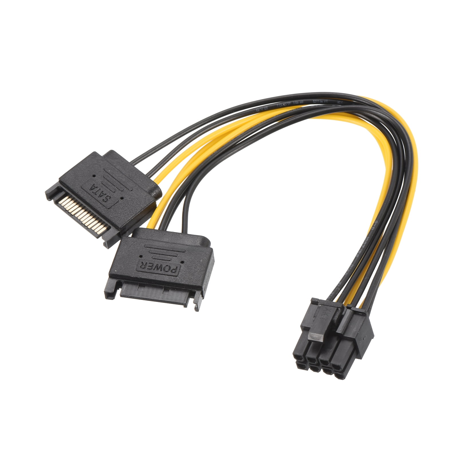 PCI Express Cable Dual 15 Pin to 8 Pin Male PCIE Graphics Card Power ...