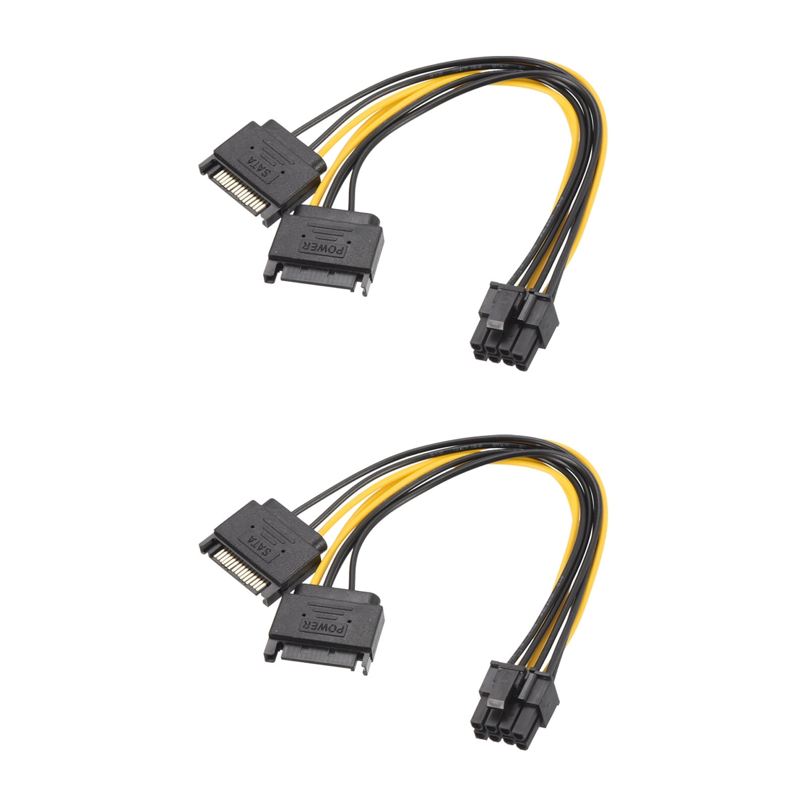 PCI Express Cable Dual 15 Pin to 8 Pin Male PCIE Graphics Card Power ...