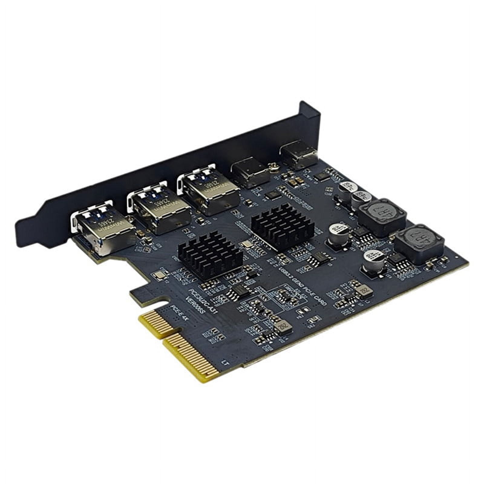 PCI Express X4 to 2Port Type C + 3 Port USB3.2 Gen2 10Gbps Adapter ...