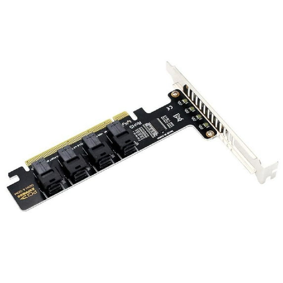 PCIE 16X To 4 Port SFF-8643/8639 Split Card Data Transfer Expansion ...