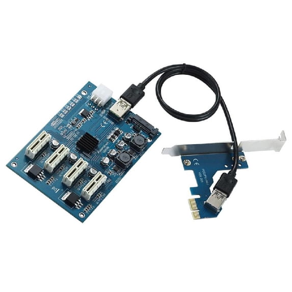 PCIE 1X to 4 Port Expansion Card ASM1184e Main Control Expansion Card ...