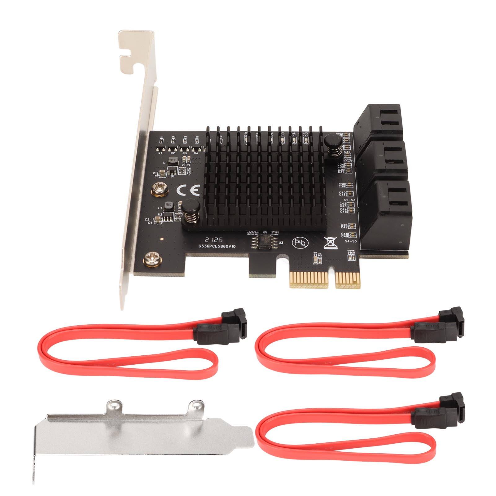 PCIE 3.0 to 6 Ports SATA Expansion Card 6Gbps PCI Express X4 X8 X16 ...