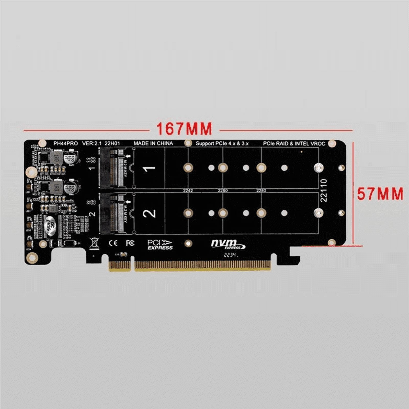 PCIE 4.0 Dual-Disk PCIeX16 to M.2 M-Key NVME SSD Expansion Card,Supports 4 NVMe M Key 2280 ...