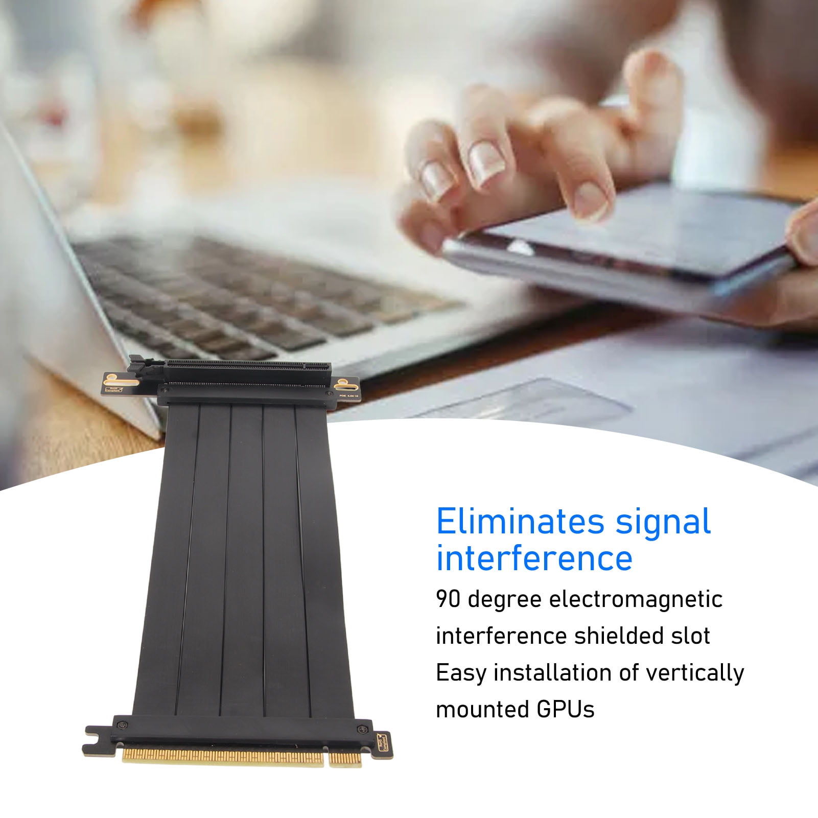 PCIE 4.0 X16 Riser Cable, High,Speed Flexible Extender For Graphics ...