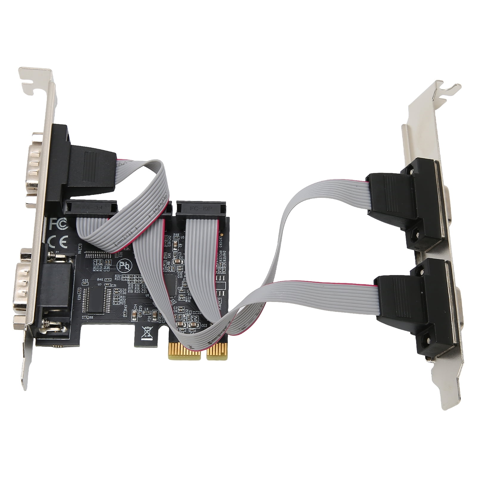 PCIE Expansion Card PCI Express X1 to Interface 4 RS232 Serial Ports ...