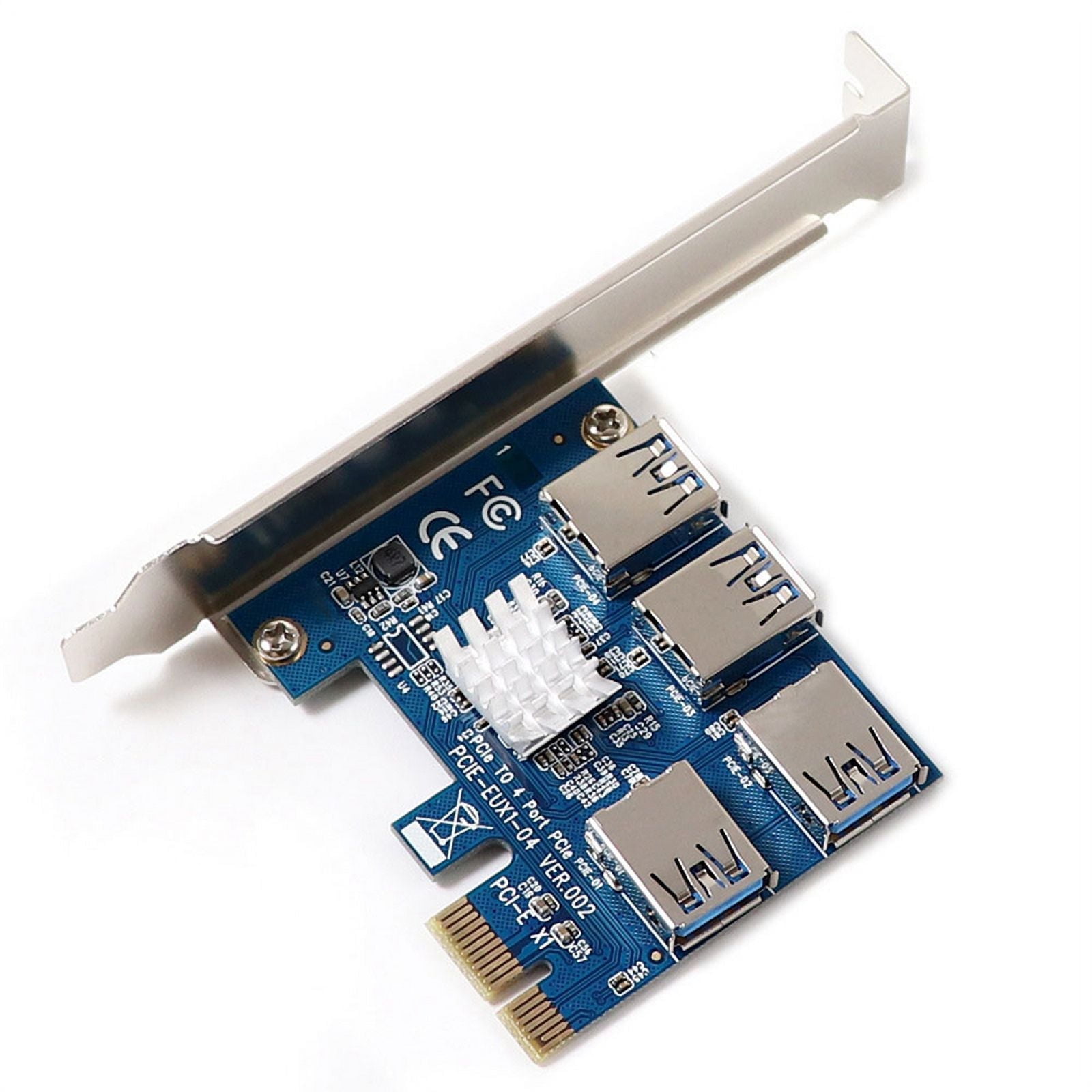 PCIE PCI-E PCI Express Riser Card 1X to 16X 1 to 4 USB 3.0 Slot ...