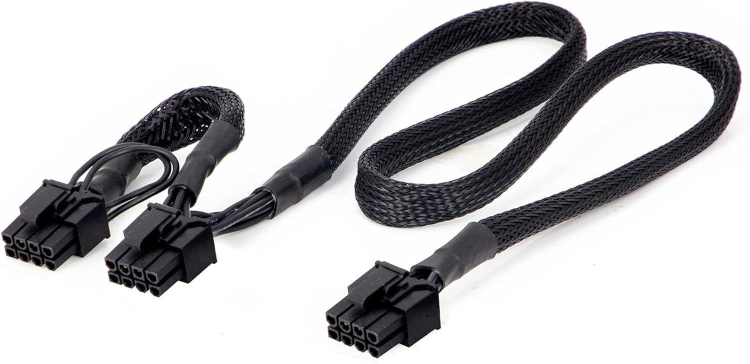 PCIE Power Cable for Corsair & Thermaltake: 65+20CM, 8-Pin to Dual 6+2 ...