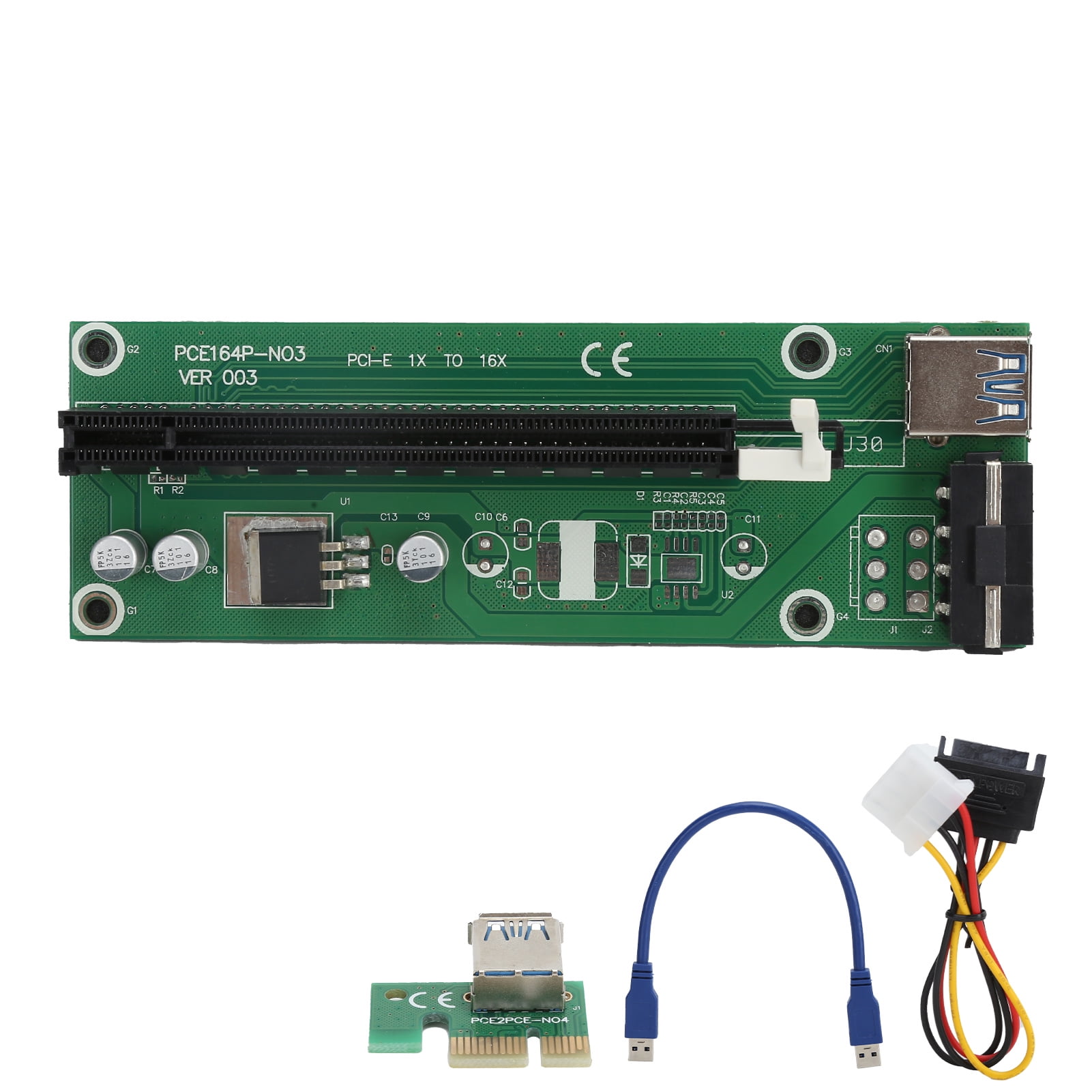 PCIE Riser 60cm 23.6in USB 3.0 PCIe Extender 1X 16X PCIE to Serial SATA ...