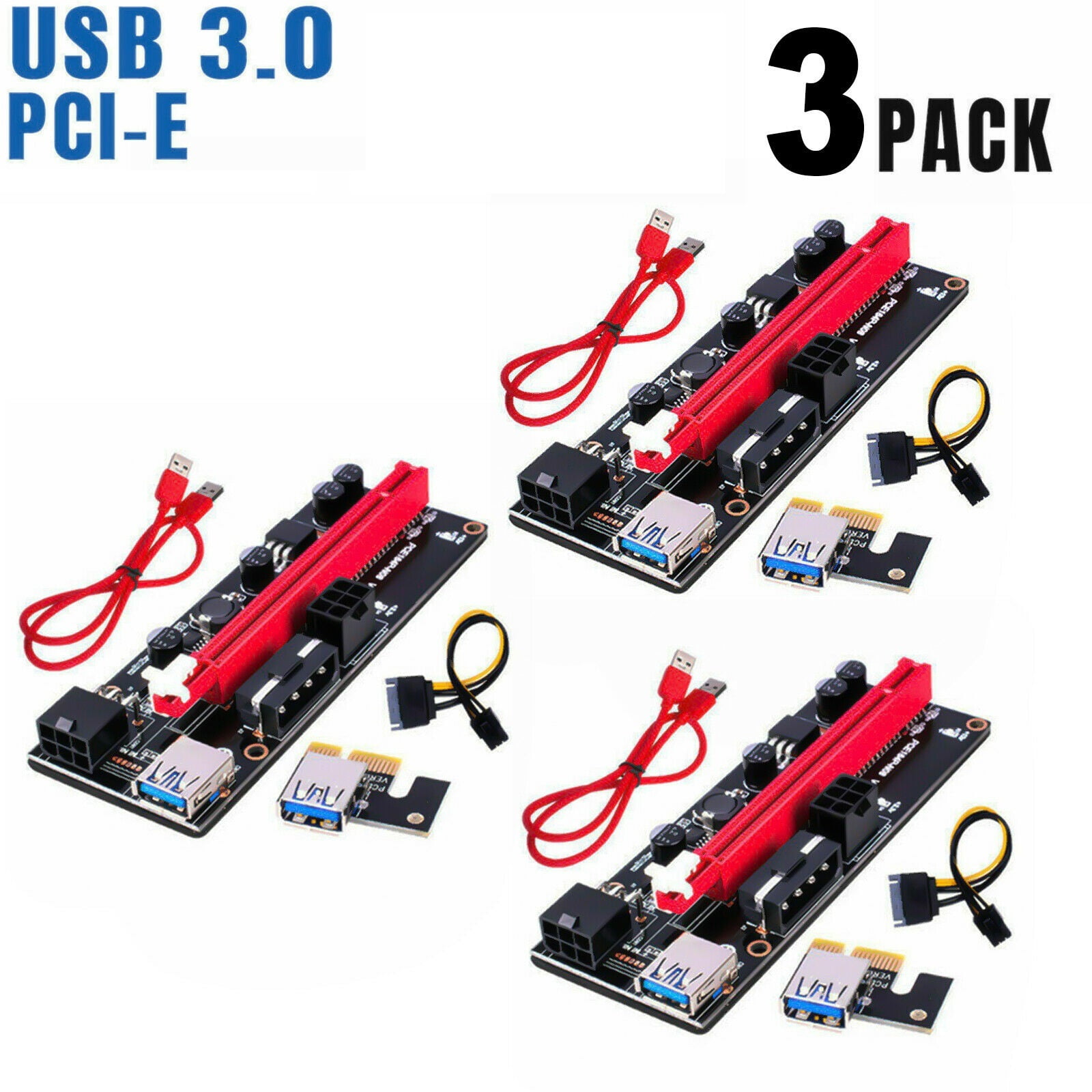 PCIE Riser VER 009S 1X to 16X Extender for GPU Mining Powered Riser ...