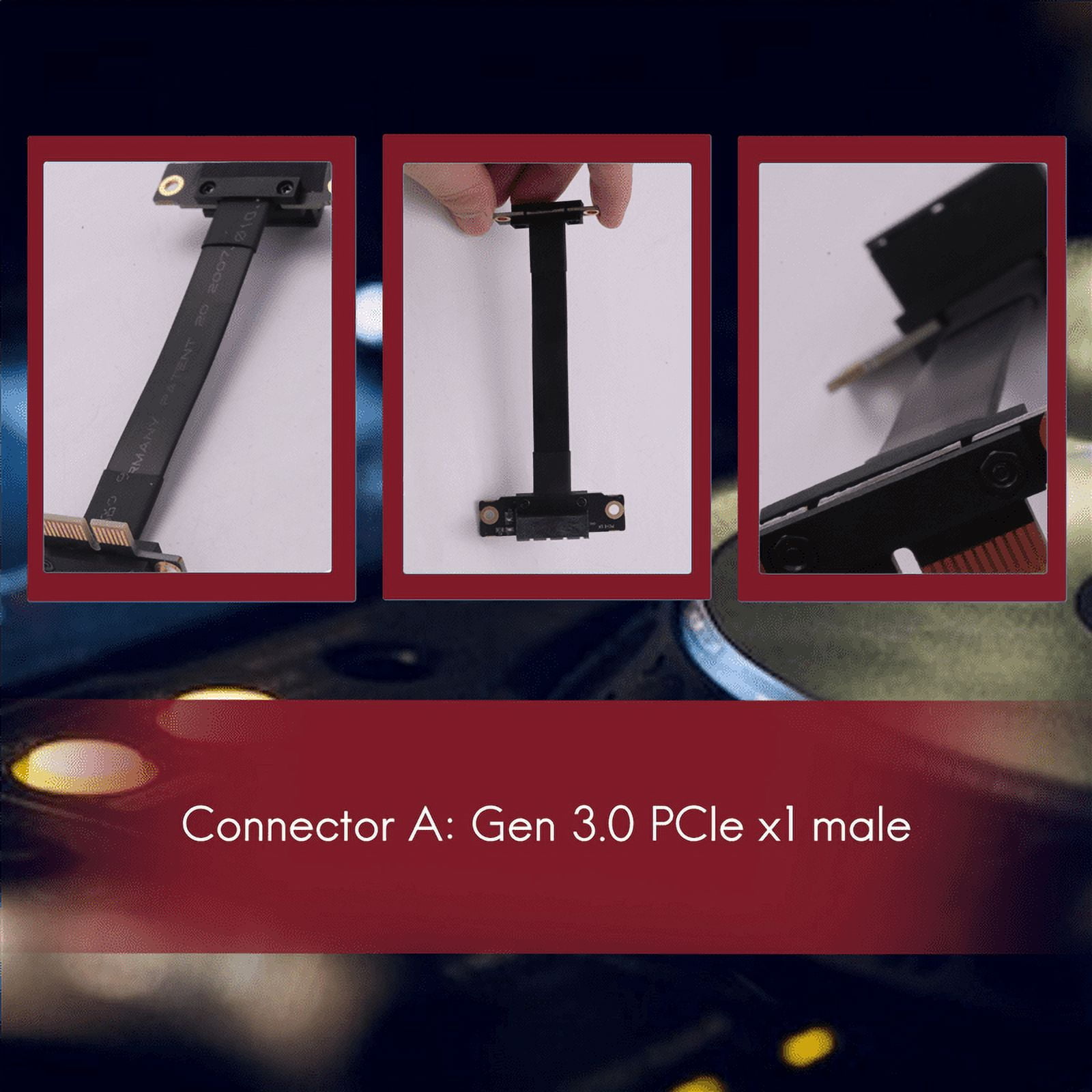 PCIE X1 Riser Cable Dual 90 Degree Right Angle PCIe 3.0 to Extension ...