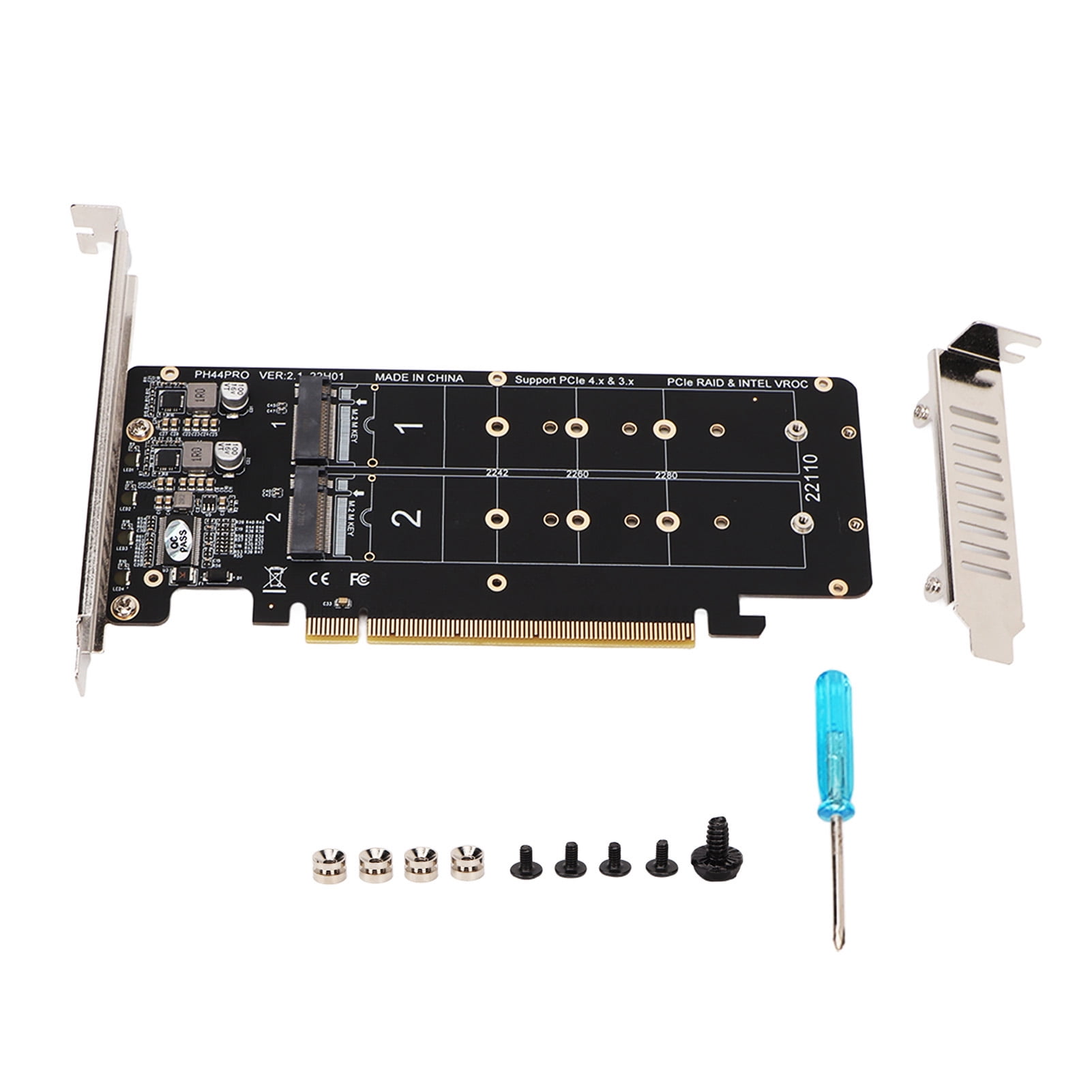 PCIE X16 to M.2 M KEY Expansion Card NVMEx4 SSD 2U Server RAID Array ...